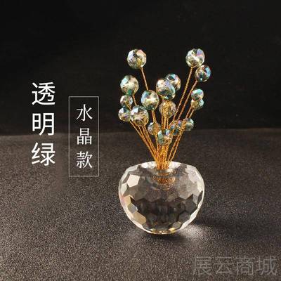高档厂家车载创意饰品汽 水晶运果车内幸饰用品节日品 车摆礼件