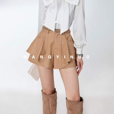 MD依诺【随性而为】2025秋季款显瘦气质洋气高腰百搭裤子女士短裤