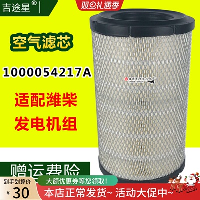 1000054217A空气格滤芯适配潍柴锐动力发电机组30536003客车K1627