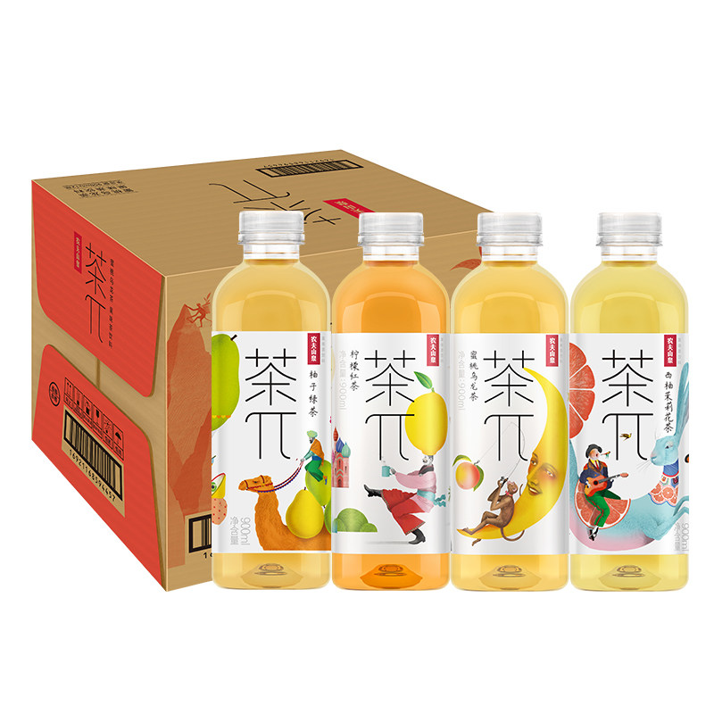 农夫山泉茶派茶π900ml*12瓶整箱果味茶饮品果汁茶饮料风味茶饮