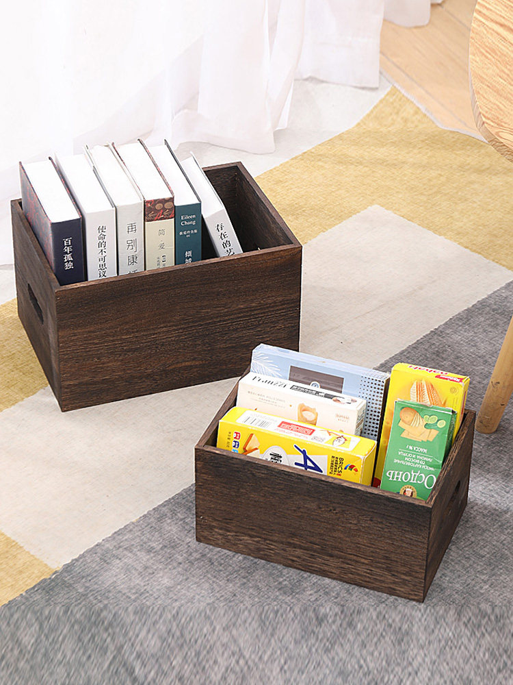 Solid Wood Wooden Box Desktop Combination Storage Box Sundries Storage ...