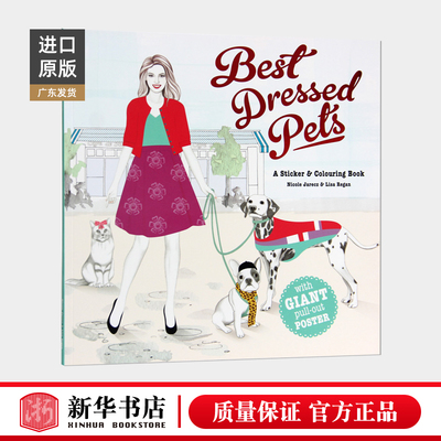 英文原版 Best-Dressed Pets 时尚的宠物 艺术画册 DIY手动任意搭 内附贴纸