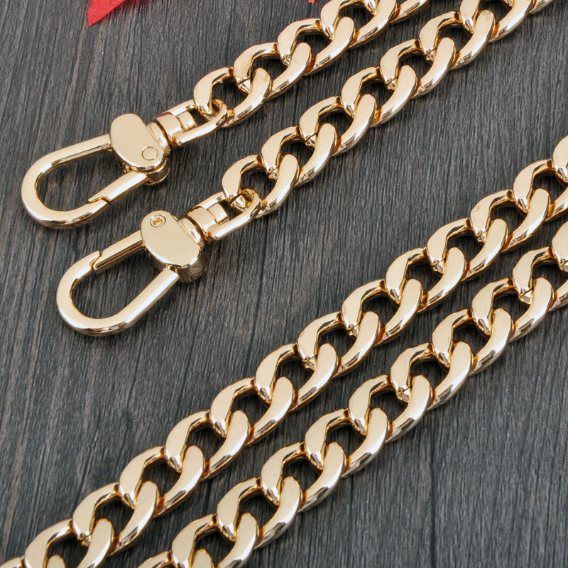 12mm thick straight golden flat chain bag chain bag bag chain ...