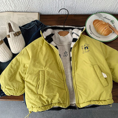 冬季儿童连帽外套男女童加绒小