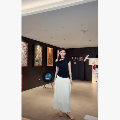 RS FOR ALL 精致重工轻盈压褶半身裙RSSG902