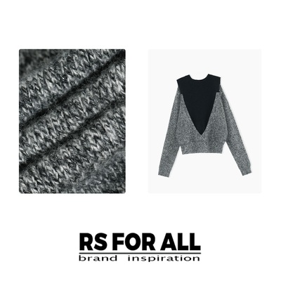 RS FOR ALL  山羊绒羊毛拼接撞色毛衣RSY8077