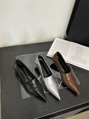 简约气质一脚蹬单鞋舒适高跟鞋