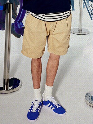 ANBGOODJOB水洗宽大棉布短裤