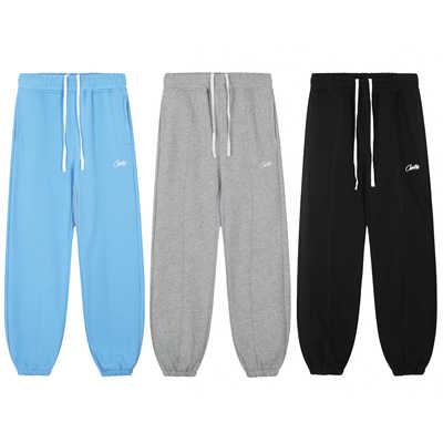 CORTEIZ欧美潮牌恶魔岛刺绣重磅纯棉卫裤宽松休闲束脚长裤