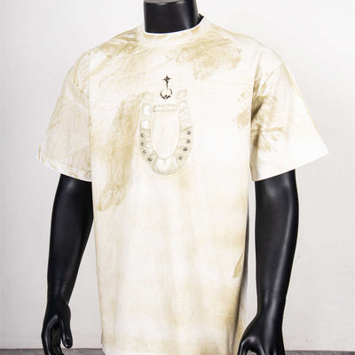 thug club 联名款短袖T恤男女美式做旧宽松ins渐变色纯棉潮牌tee