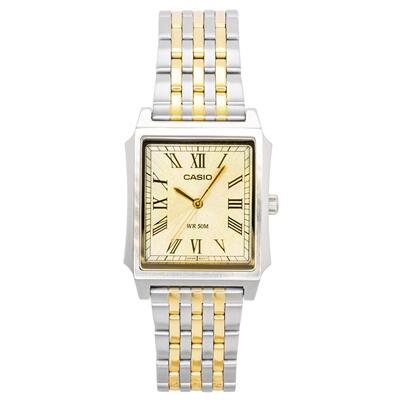 CASIO卡西欧不锈钢金色表盘石英MTP B190SG 9BV男士手表