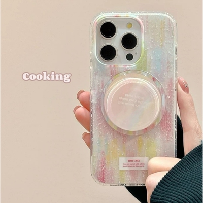 磁吸支架适用oppoA3/reno10/4se手机壳findx7/5pro彩色渲染渐变泼墨A56/32/a57全包边K11x/97/93s软套8高级感