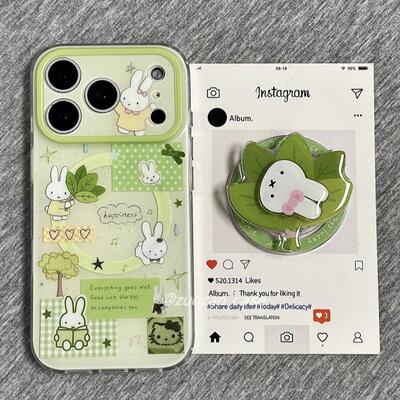 磁吸支架适用oneplus11一加12手机壳ace竞速版1+ACE5V清新柚子叶蝴蝶结米菲兔8t/10/9女7TPRO/9RT/6t软NordCE