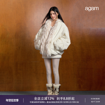 AGAM软糯大毛领棉服外套