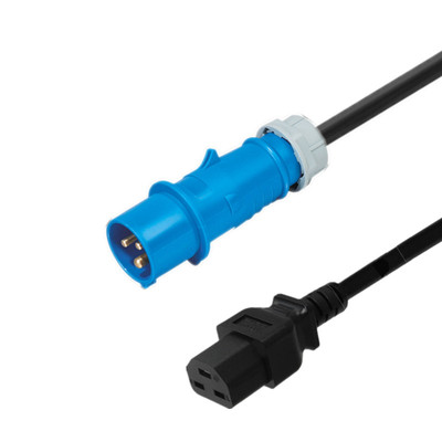IEC309蓝色工业插头16A32A转IEC320C21电源线UPS/PDU3*2.5平方
