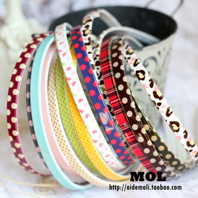 韩国进口AZ多色豹纹波点发箍发饰