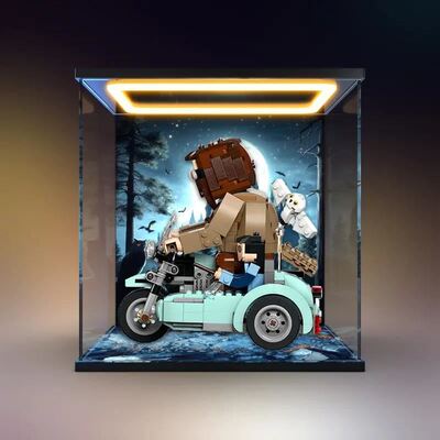 适用积木哈利破特76443海格的摩托车模型玩具亚克力回型灯收纳盒