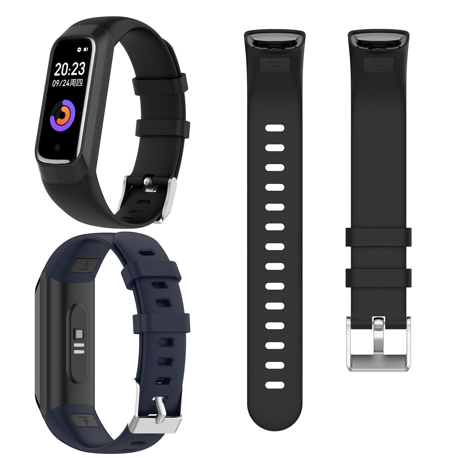 适用Keep手环b2腕带keepb2智能手环硅胶表带运动硅胶表带黑色白色_虎窝淘