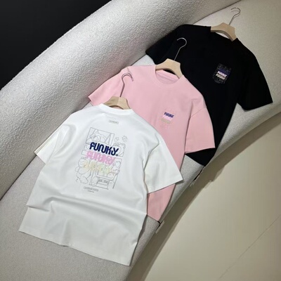 2025夏季新款男卡通字母印花T恤