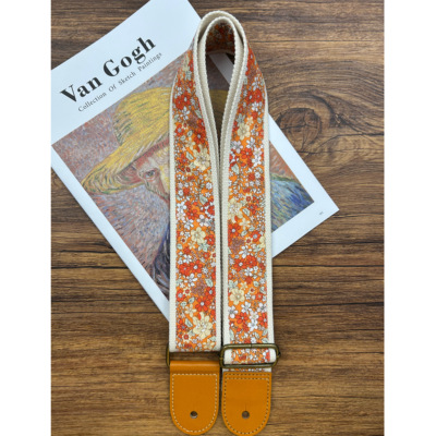 清新复古碎花艺术感设计吉他背带