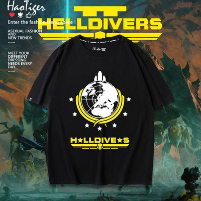 HELLDIVERS绝地潜兵2游戏周边二次元夏季短袖T恤男女衣服上衣潮流