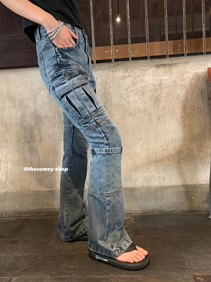 美式复古工装裤2023夏季