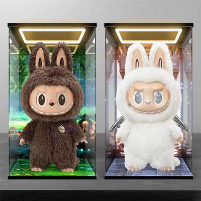 适用泡泡玛特zimomo labubu i foundyou搪胶公仔亚克力收纳展示盒
