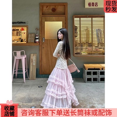 时尚网纱裙女中长款半身裙