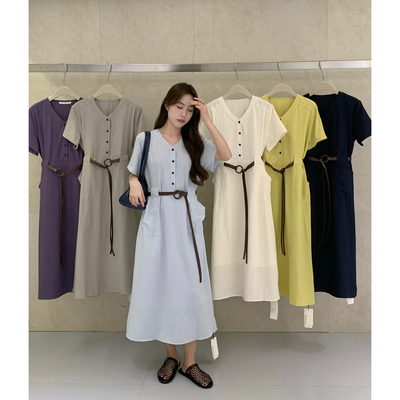 韩系气质优雅设计感简约连衣裙