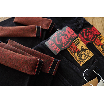 沾酱 红纱T6601XX马年限定牛仔裤 双染赤耳丹宁直筒复古阿美咔叽