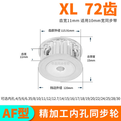 现货同步轮XL72齿AF齿宽11总厚15