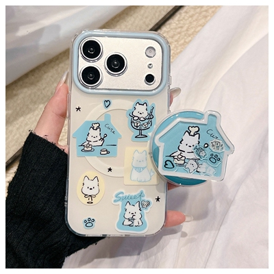 蓝房屋小狗磁吸支架适用NOthing 4A/3A手机壳2谷歌Pixel9/10PRO/87硅胶Pmote edge60pro/G56/ROG9摇摇乐G54软