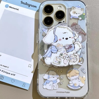 耳机狗狗带摇摇乐磁吸支架适用A3x/A5PRO/OPPO findx9/X8/X7手机壳reno15/14pro/11F/98可爱12/A78女/A96/A2m