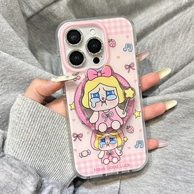 哭泣女孩旋转磁吸支架适用传音HOT40手机壳15pro/红魔10Spro+仙女棒nfinx Smart8软Phone 3Apro华硕ZenFone10