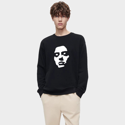 新款套头圆领卫衣男个性潮图休闲上衣外套纯棉毛圈长袖卫衣男女同