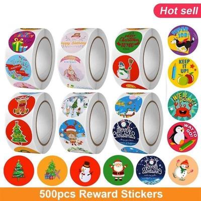 500pcs Reward Stickers Encouragement Sticker Roll christmas1