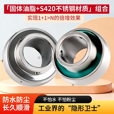 固体油脂UC306 307 308 309 310 311 312 GTLB防水密封外球面轴承