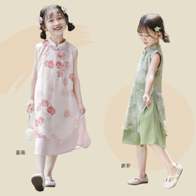女童新中式唐装旗袍连衣裙