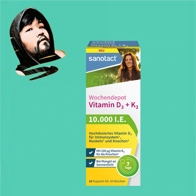 德国直邮【全场300包邮】sanotact维生素D3K2每周服用缓释片10粒
