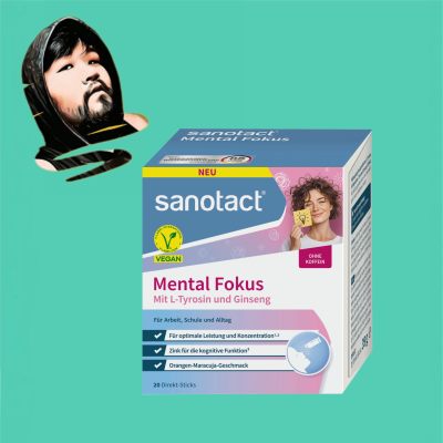 德国代购【全场满300包邮】sanotact酪氨酸人参直饮条40g