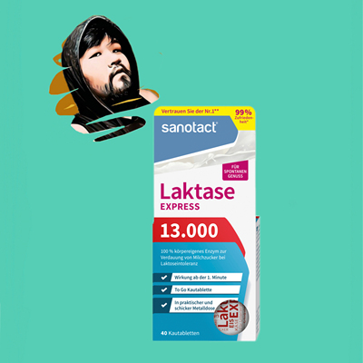 德国直邮【全场满300包邮】sanotact乳糖酶咀嚼片18g