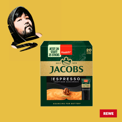 德国直邮【全场满300包邮】JACOBS 意式浓缩速溶咖啡条36g