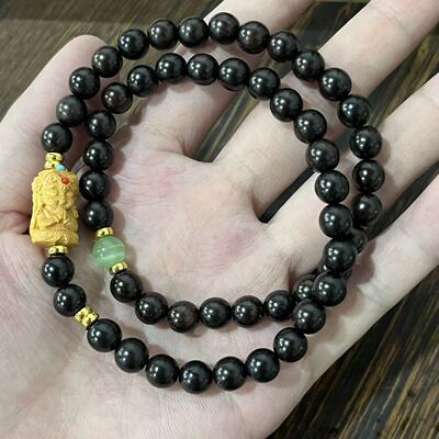 黑檀顺纹+度母精美多圈手串