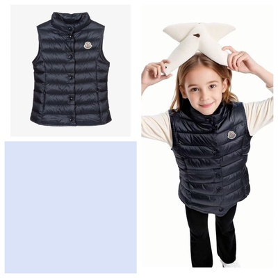 mc 25新款 藏青 收腰女童羽绒马甲背心 可换码不退货