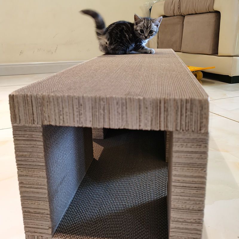 立式猫抓板猫窝一体不掉屑耐磨猫咪自嗨玩具磨爪神器猫抓柱猫隧道
