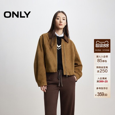 ONLY复古条绒翻领宽松外套
