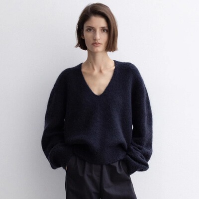 冬季新款宽松休闲马海毛针织衫