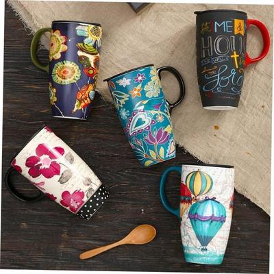 咖啡早餐杯Large cup ceramic coffee breakfast mug with cover