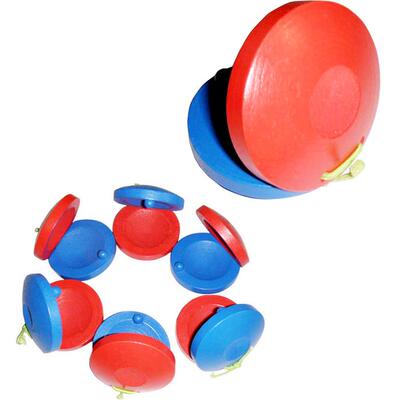 wooden red&blue Castanets Musical Instrument toy for kids