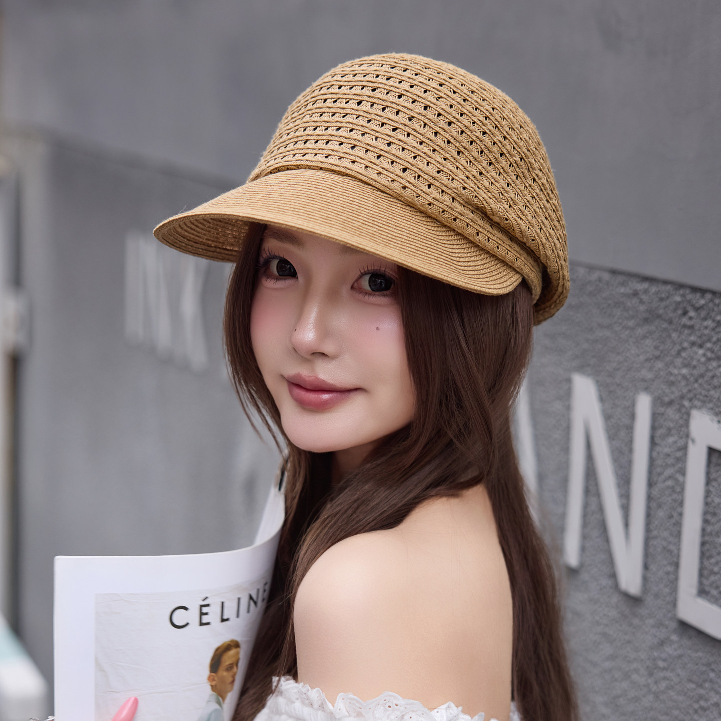 2026春夏出游大檐鸭舌马术草帽遮脸防晒帽子镂空透气马术帽女凉帽